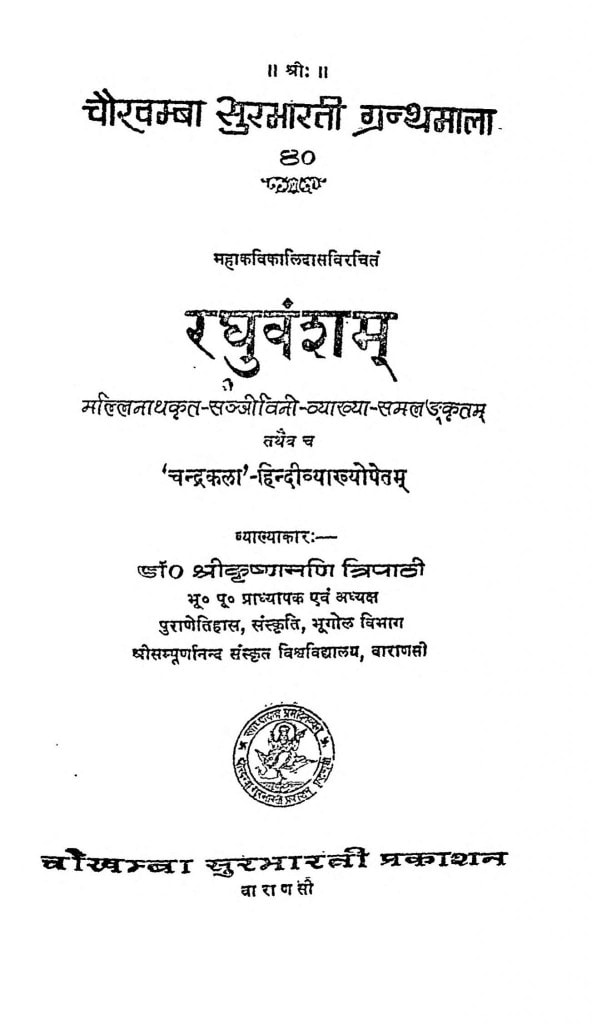 रघुवंशाम् | Hindi Book | Raghuvansham - ePustakalay